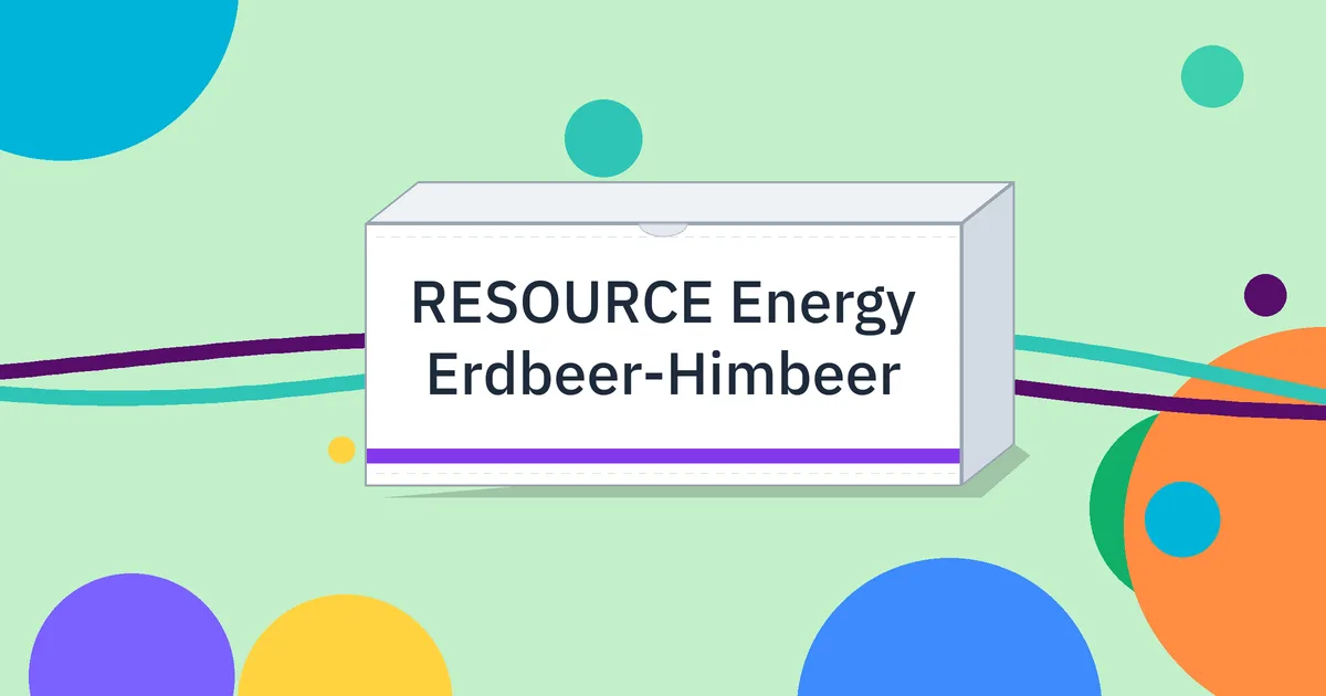 Symbolbild: Packung mit der Aufschrift RESOURCE Energy Erdbeer-Himbeer (PZN 19275998) – Verfügbarkeit und Bezug in Apotheken in Frankfurt am Main