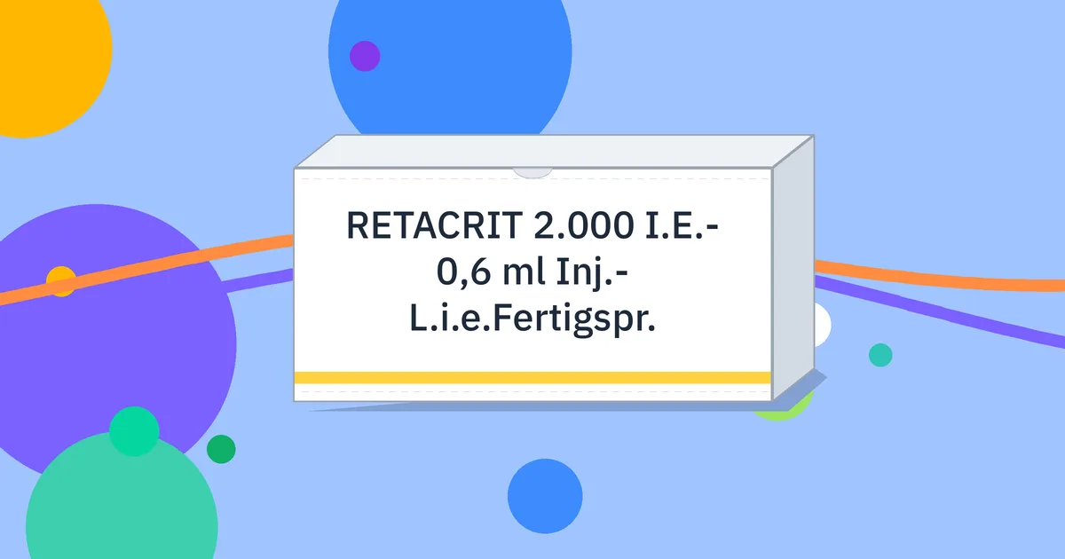 Symbolbild: Packung mit der Aufschrift RETACRIT 2.000 I.E.-0,6 ml Inj.-L.i.e.Fertigspr. (PZN 12343194) – Verfügbarkeit und Bezug in Apotheken in Frankfurt am Main