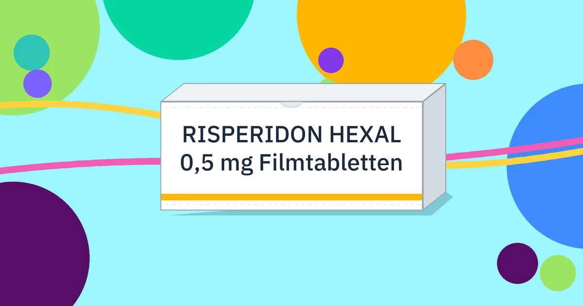 Symbolbild: Packung mit der Aufschrift RISPERIDON HEXAL 0,5 mg Filmtabletten (PZN 04230926) – Verfügbarkeit und Bezug in Apotheken in Frankfurt am Main
