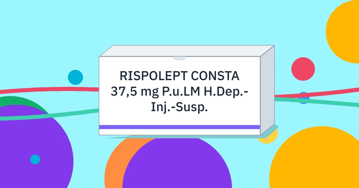 Symbolbild: Packung mit der Aufschrift RISPOLEPT CONSTA 37,5 mg P.u.LM H.Dep.-Inj.-Susp. (PZN 16574967) – Verfügbarkeit und Bezug in Apotheken in Frankfurt am Main