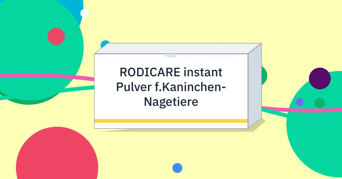 Symbolbild: Packung mit der Aufschrift RODICARE instant Pulver f.Kaninchen-Nagetiere (PZN 16828824) – Verfügbarkeit und Bezug in Apotheken in Frankfurt am Main