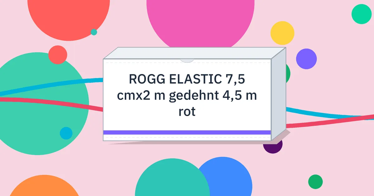 Symbolbild: Packung mit der Aufschrift ROGG ELASTIC 7,5 cmx2 m gedehnt 4,5 m rot (PZN 15301687) – Verfügbarkeit und Bezug in Apotheken in Frankfurt am Main