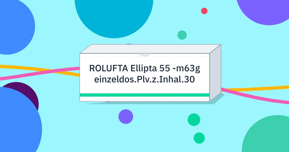 Symbolbild: Packung mit der Aufschrift ROLUFTA Ellipta 55 -m63g einzeldos.Plv.z.Inhal.30 (PZN 19501696) – Verfügbarkeit und Bezug in Apotheken in Frankfurt am Main