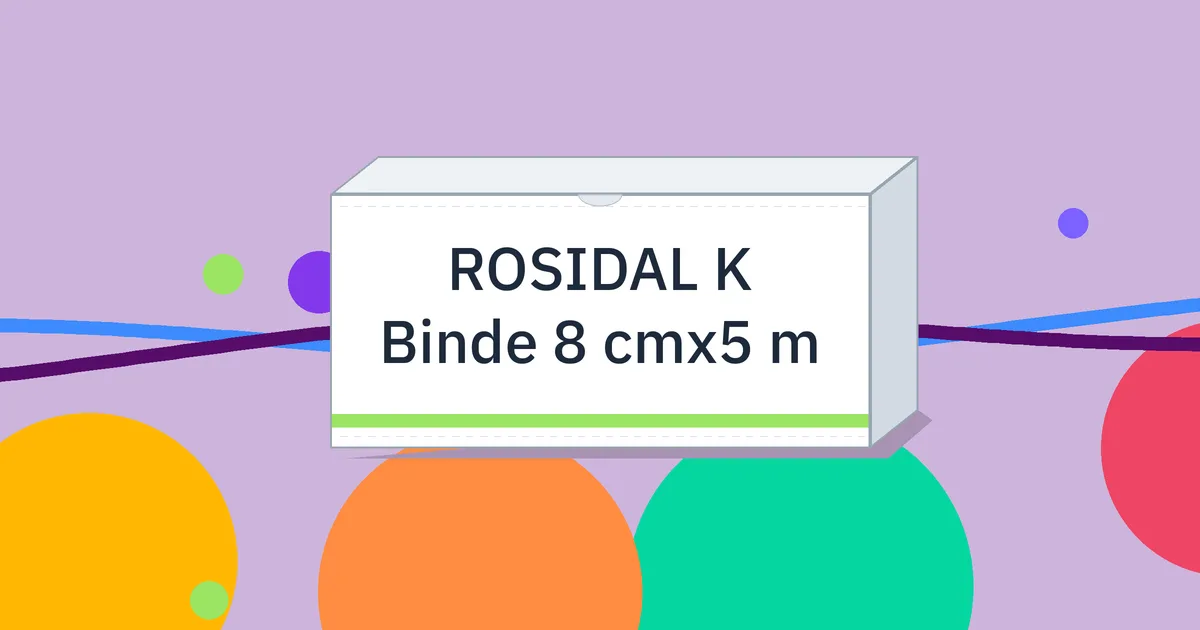Symbolbild: Packung mit der Aufschrift ROSIDAL K Binde 8 cmx5 m (PZN 18824434) – Verfügbarkeit und Bezug in Apotheken in Frankfurt am Main