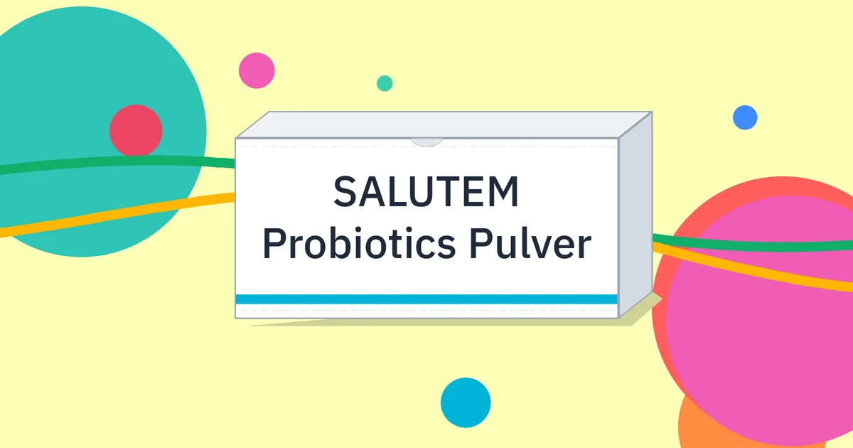 Symbolbild: Packung mit der Aufschrift SALUTEM Probiotics Pulver (PZN 20948451) – Verfügbarkeit und Bezug in Apotheken in Frankfurt am Main