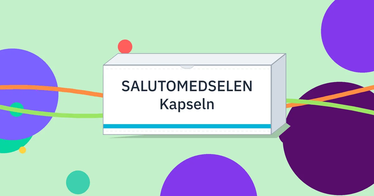 Symbolbild: Packung mit der Aufschrift SALUTOMEDSELEN Kapseln (PZN 11555008) – Verfügbarkeit und Bezug in Apotheken in Frankfurt am Main