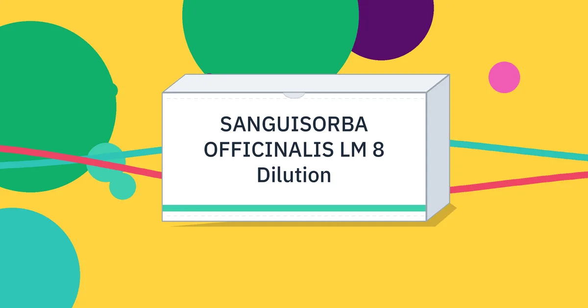 Symbolbild: Packung mit der Aufschrift SANGUISORBA OFFICINALIS LM 8 Dilution (PZN 13683377) – Verfügbarkeit und Bezug in Apotheken in Frankfurt am Main