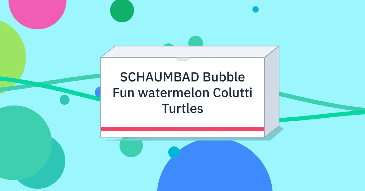 Symbolbild: Packung mit der Aufschrift SCHAUMBAD Bubble Fun watermelon Colutti Turtles (PZN 11349378) – Verfügbarkeit und Bezug in Apotheken in Frankfurt am Main