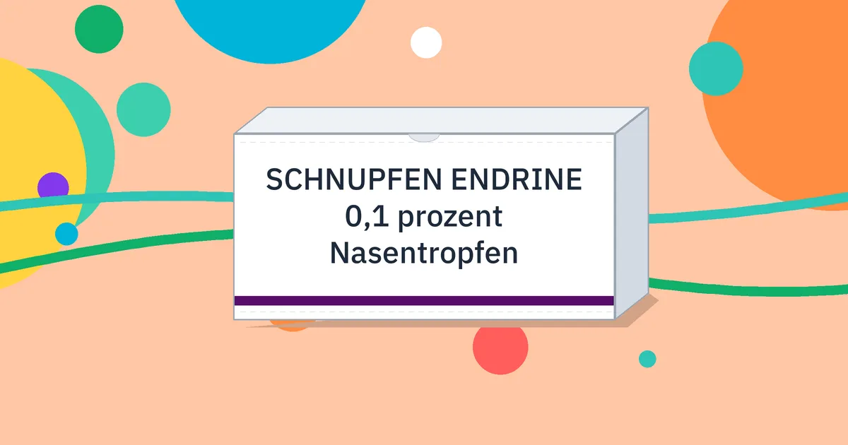 Symbolbild: Packung mit der Aufschrift SCHNUPFEN ENDRINE 0,1 prozent Nasentropfen (PZN 03925069) – Verfügbarkeit und Bezug in Apotheken in Frankfurt am Main