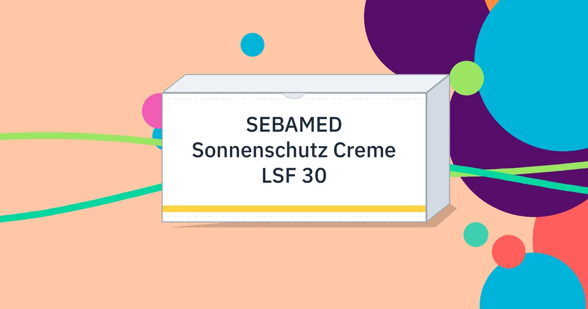 Symbolbild: Packung mit der Aufschrift SEBAMED Sonnenschutz Creme LSF 30 (PZN 14347500) – Verfügbarkeit und Bezug in Apotheken in Frankfurt am Main