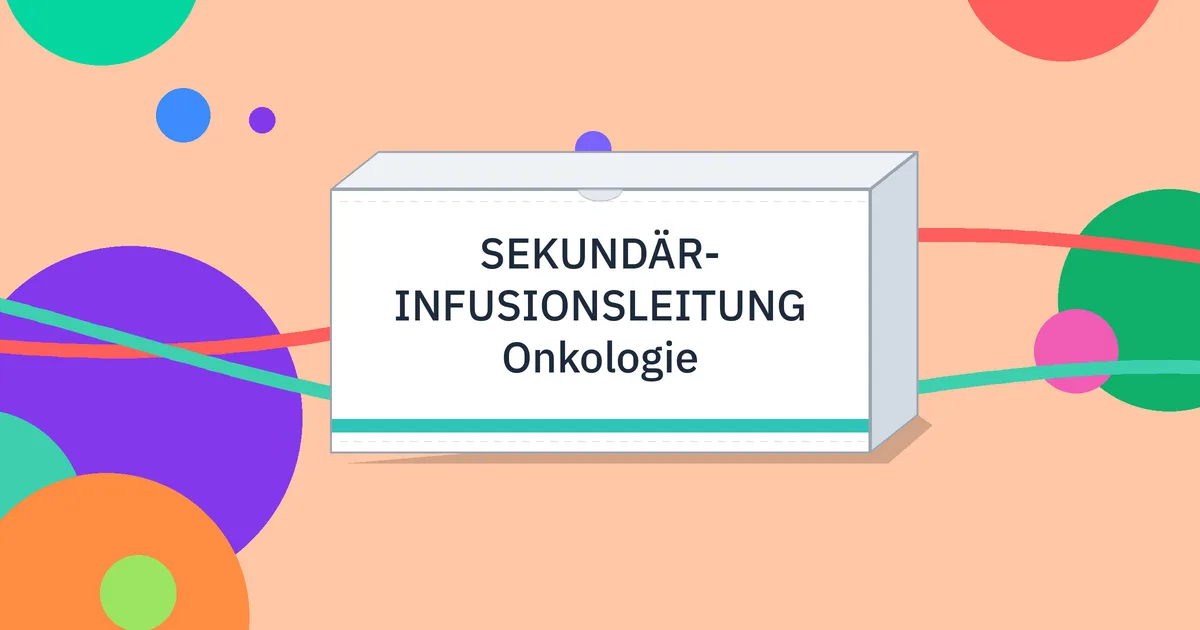Symbolbild: Packung mit der Aufschrift SEKUNDÄR-INFUSIONSLEITUNG Onkologie (PZN 13695819) – Verfügbarkeit und Bezug in Apotheken in Frankfurt am Main