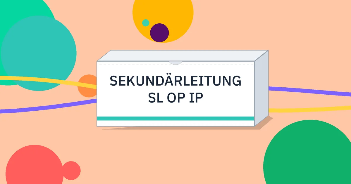 Symbolbild: Packung mit der Aufschrift SEKUNDÄRLEITUNG SL OP IP (PZN 11279318) – Verfügbarkeit und Bezug in Apotheken in Frankfurt am Main
