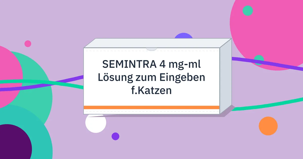Symbolbild: Packung mit der Aufschrift SEMINTRA 4 mg-ml Lösung zum Eingeben f.Katzen (PZN 12346169) – Verfügbarkeit und Bezug in Apotheken in Frankfurt am Main