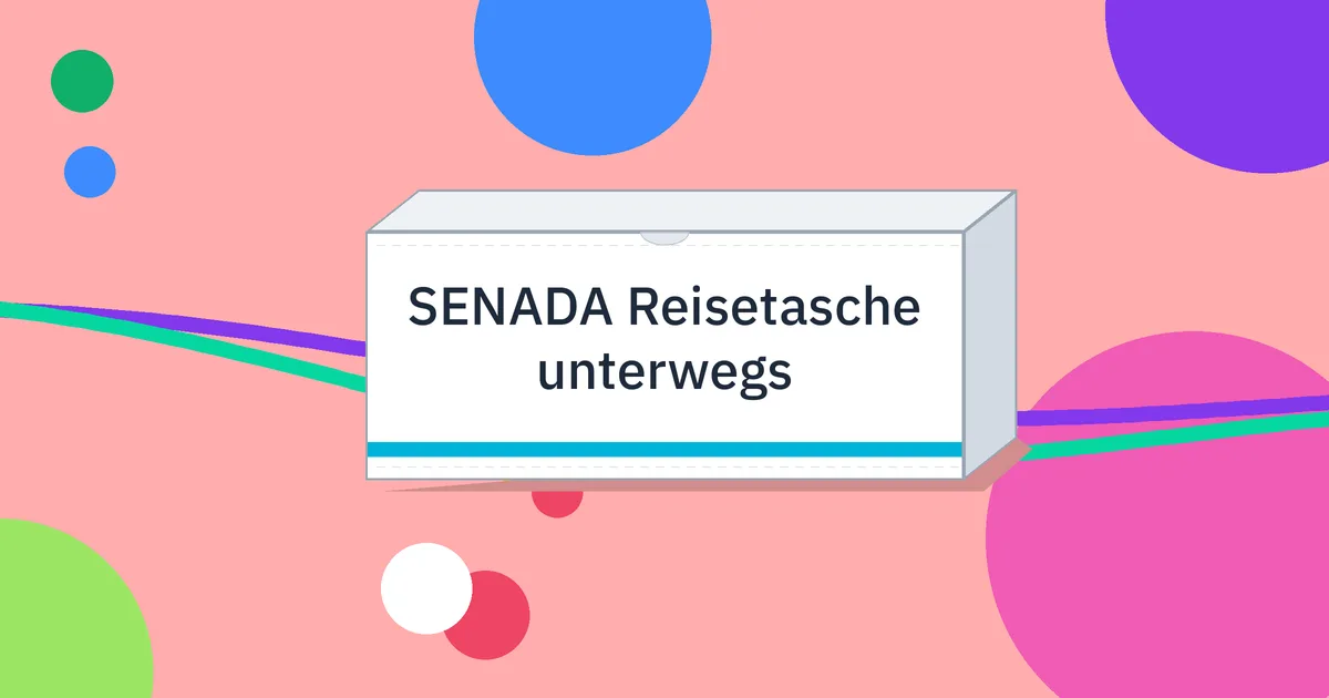 Symbolbild: Packung mit der Aufschrift SENADA Reisetasche unterwegs (PZN 18853329) – Verfügbarkeit und Bezug in Apotheken in Frankfurt am Main