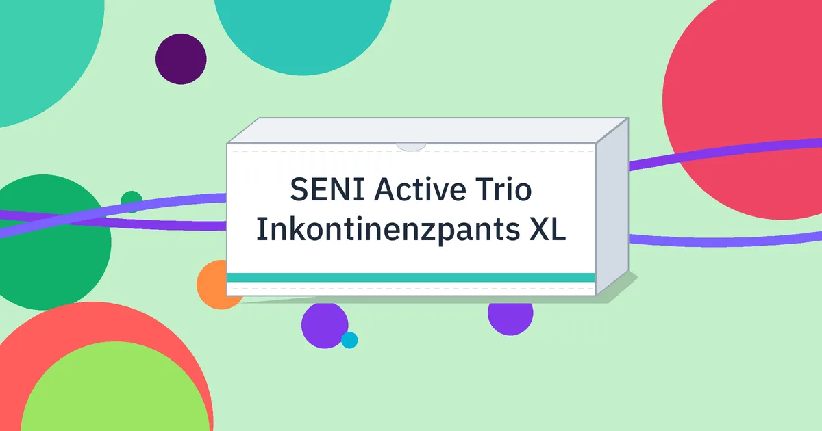 Symbolbild: Packung mit der Aufschrift SENI Active Trio Inkontinenzpants XL (PZN 18255893) – Verfügbarkeit und Bezug in Apotheken in Frankfurt am Main