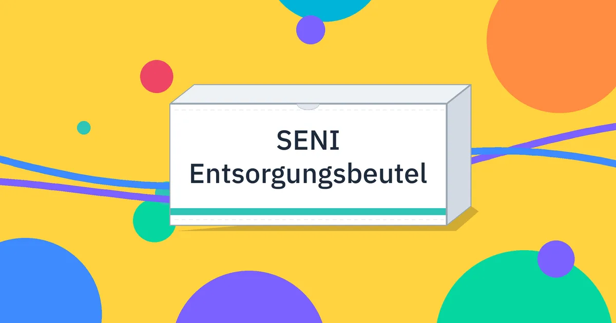 Symbolbild: Packung mit der Aufschrift SENI Entsorgungsbeutel (PZN 12664780) – Verfügbarkeit und Bezug in Apotheken in Frankfurt am Main
