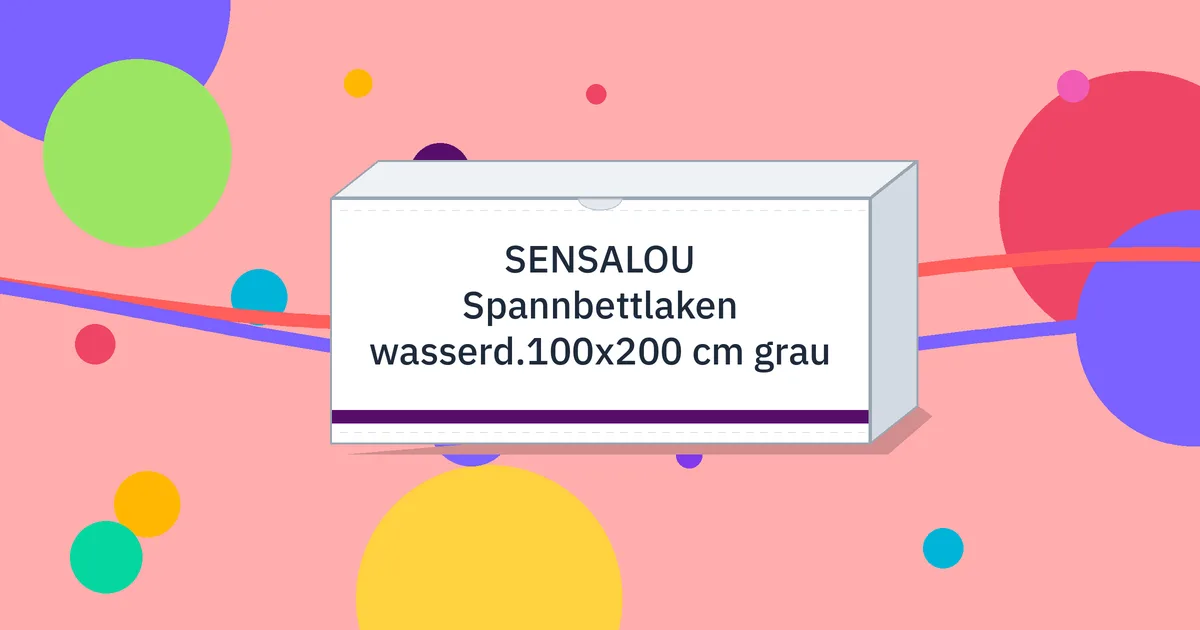 Symbolbild: Packung mit der Aufschrift SENSALOU Spannbettlaken wasserd.100x200 cm grau (PZN 20738682) – Verfügbarkeit und Bezug in Apotheken in Frankfurt am Main
