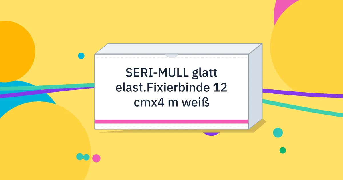 Symbolbild: Packung mit der Aufschrift SERI-MULL glatt elast.Fixierbinde 12 cmx4 m weiß (PZN 14444634) – Verfügbarkeit und Bezug in Apotheken in Frankfurt am Main