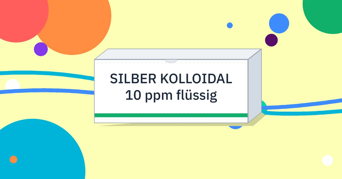 Symbolbild: Packung mit der Aufschrift SILBER KOLLOIDAL 10 ppm flüssig (PZN 20385700) – Verfügbarkeit und Bezug in Apotheken in Frankfurt am Main