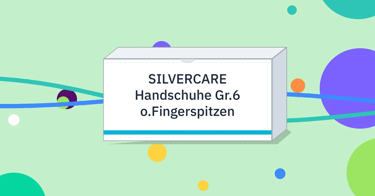 Symbolbild: Packung mit der Aufschrift SILVERCARE Handschuhe Gr.6 o.Fingerspitzen (PZN 09282997) – Verfügbarkeit und Bezug in Apotheken in Frankfurt am Main