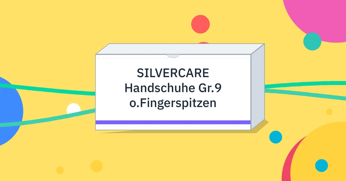 Symbolbild: Packung mit der Aufschrift SILVERCARE Handschuhe Gr.9 o.Fingerspitzen (PZN 09283011) – Verfügbarkeit und Bezug in Apotheken in Frankfurt am Main