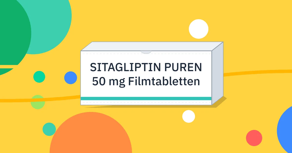 Symbolbild: Packung mit der Aufschrift SITAGLIPTIN PUREN 50 mg Filmtabletten (PZN 17844908) – Verfügbarkeit und Bezug in Apotheken in Frankfurt am Main