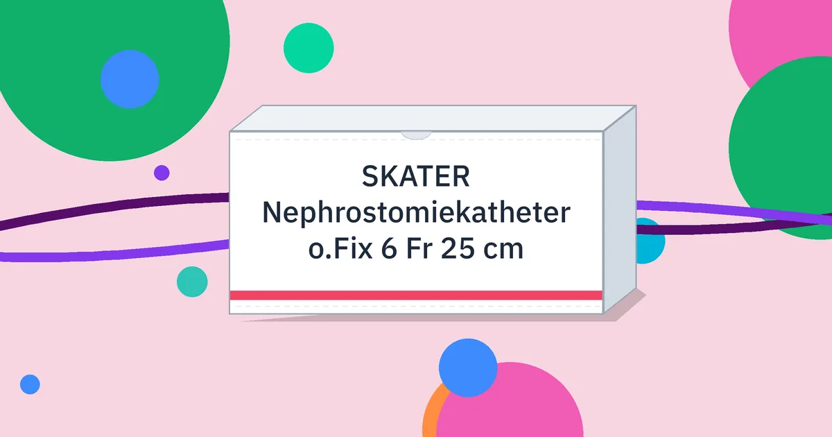 Symbolbild: Packung mit der Aufschrift SKATER Nephrostomiekatheter o.Fix 6 Fr 25 cm (PZN 06769931) – Verfügbarkeit und Bezug in Apotheken in Frankfurt am Main