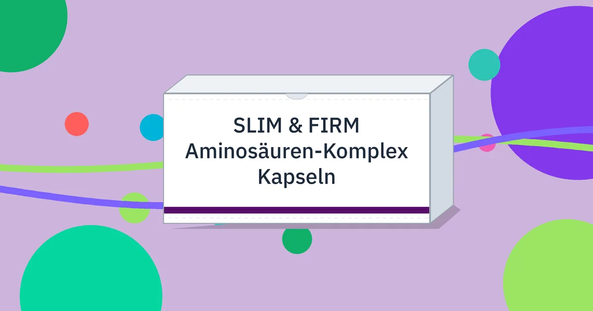 Symbolbild: Packung mit der Aufschrift SLIM & FIRM Aminosäuren-Komplex Kapseln (PZN 02222928) – Verfügbarkeit und Bezug in Apotheken in Frankfurt am Main