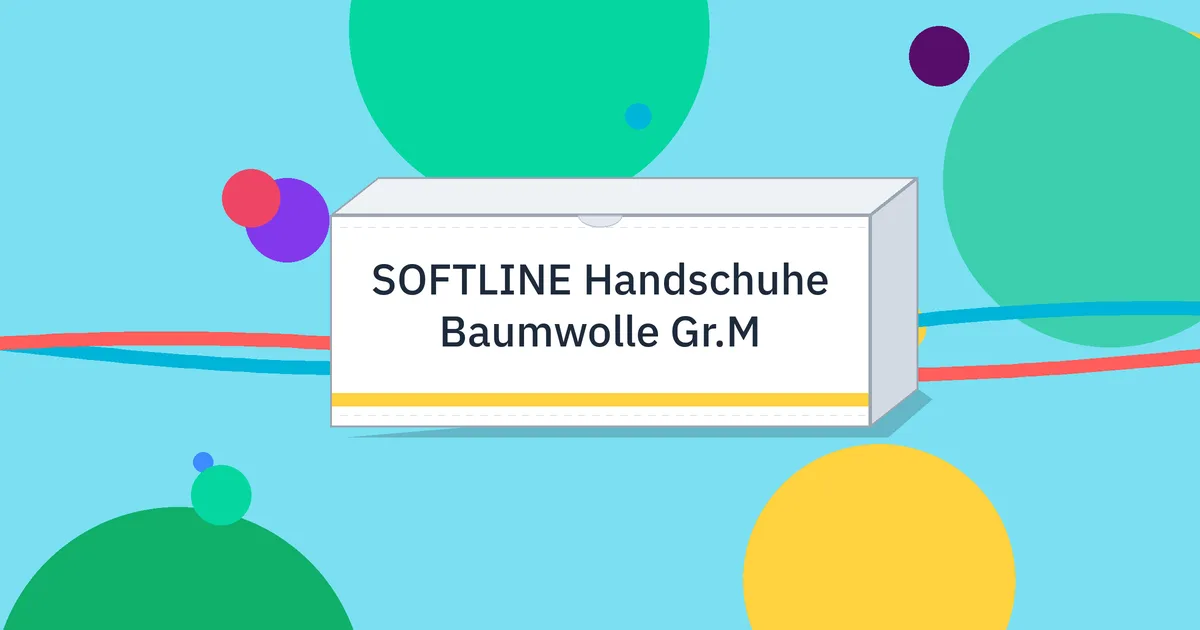 Symbolbild: Packung mit der Aufschrift SOFTLINE Handschuhe Baumwolle Gr.M (PZN 08761508) – Verfügbarkeit und Bezug in Apotheken in Frankfurt am Main