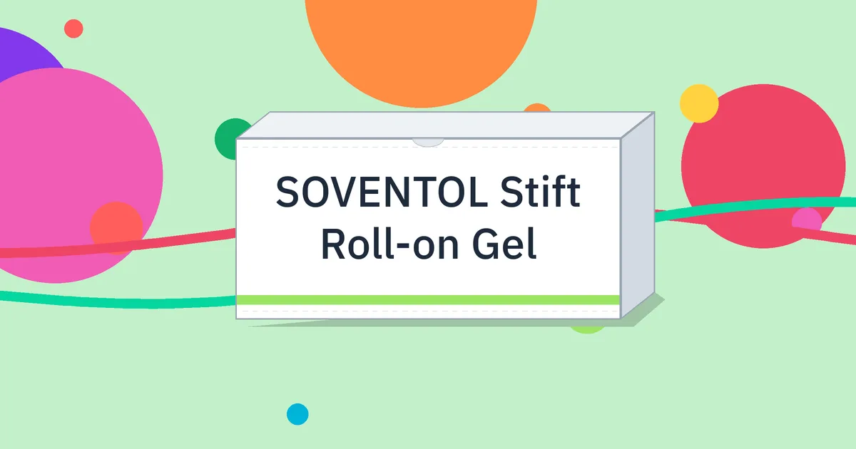 Symbolbild: Packung mit der Aufschrift SOVENTOL Stift Roll-on Gel (PZN 06580145) – Verfügbarkeit und Bezug in Apotheken in Frankfurt am Main