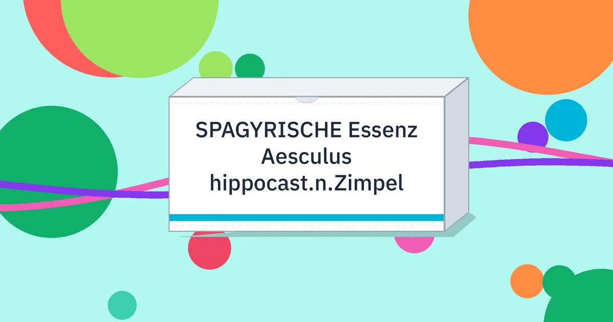 Symbolbild: Packung mit der Aufschrift SPAGYRISCHE Essenz Aesculus hippocast.n.Zimpel (PZN 00915449) – Verfügbarkeit und Bezug in Apotheken in Frankfurt am Main