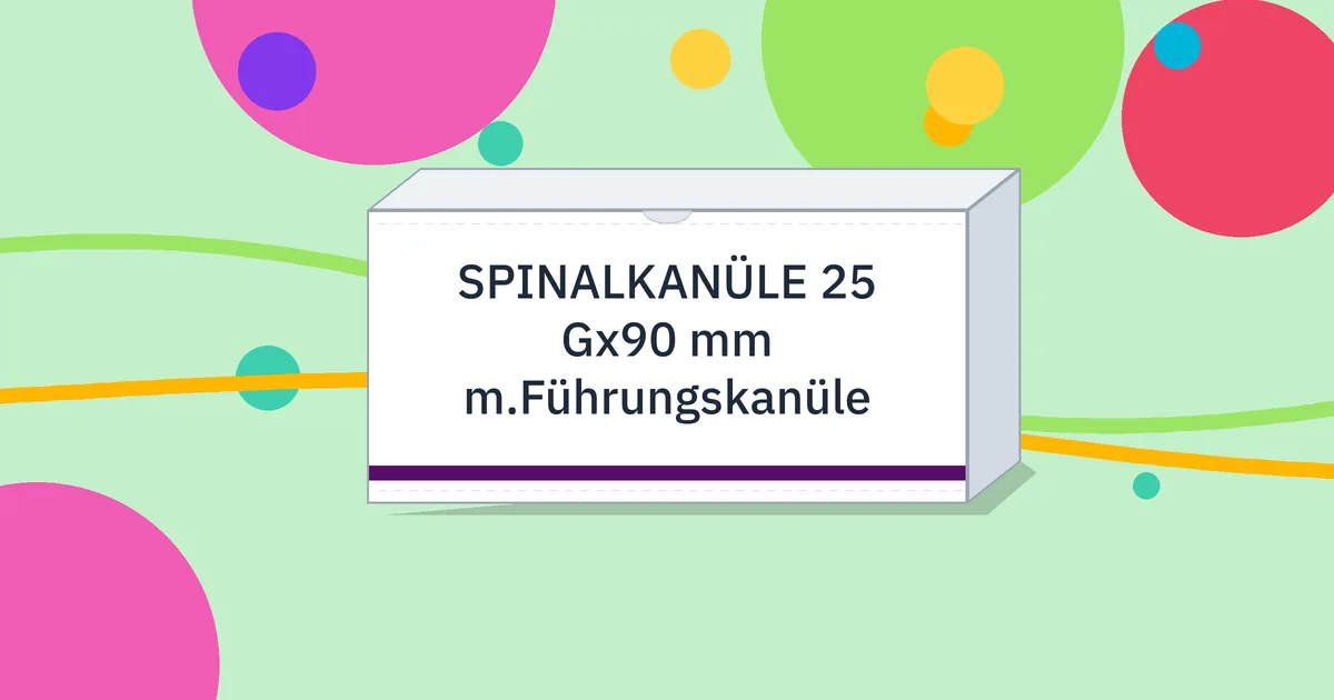 Symbolbild: Packung mit der Aufschrift SPINALKANÜLE 25 Gx90 mm m.Führungskanüle (PZN 12339560) – Verfügbarkeit und Bezug in Apotheken in Frankfurt am Main