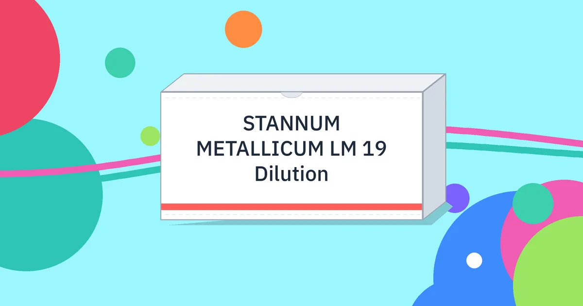 Symbolbild: Packung mit der Aufschrift STANNUM METALLICUM LM 19 Dilution (PZN 13199262) – Verfügbarkeit und Bezug in Apotheken in Frankfurt am Main