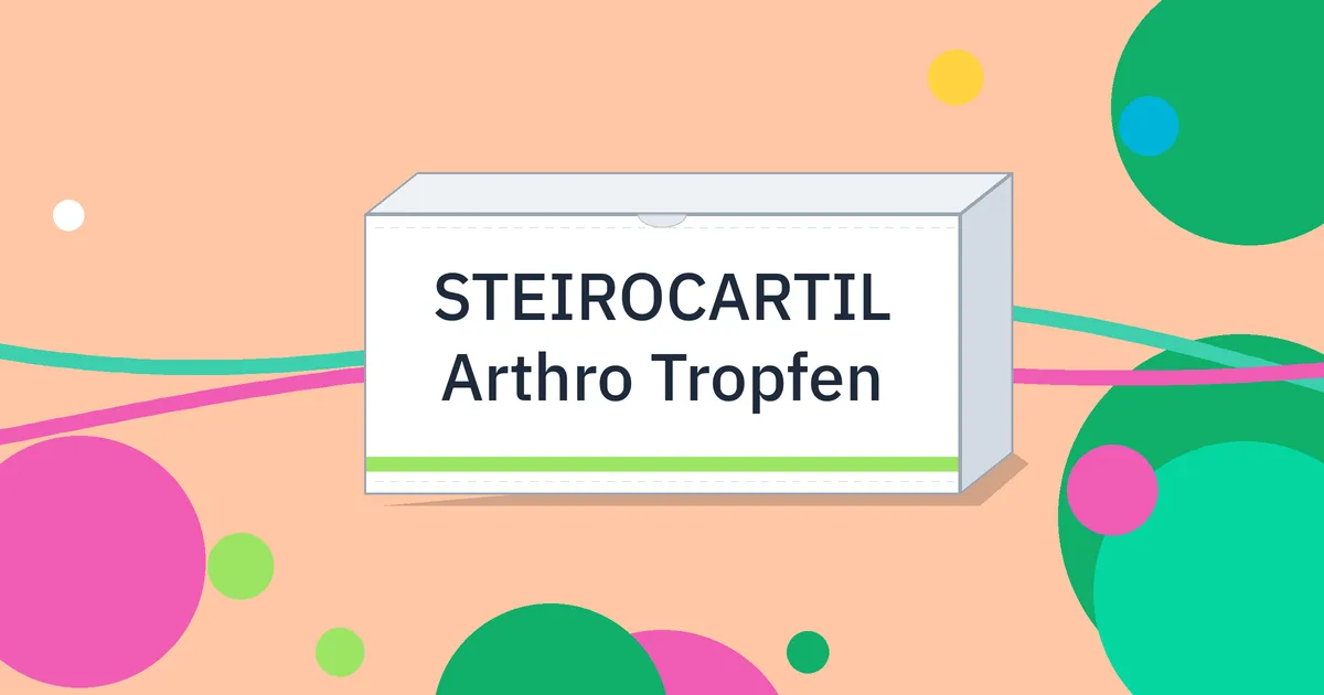 Symbolbild: Packung mit der Aufschrift STEIROCARTIL Arthro Tropfen (PZN 07235232) – Verfügbarkeit und Bezug in Apotheken in Frankfurt am Main