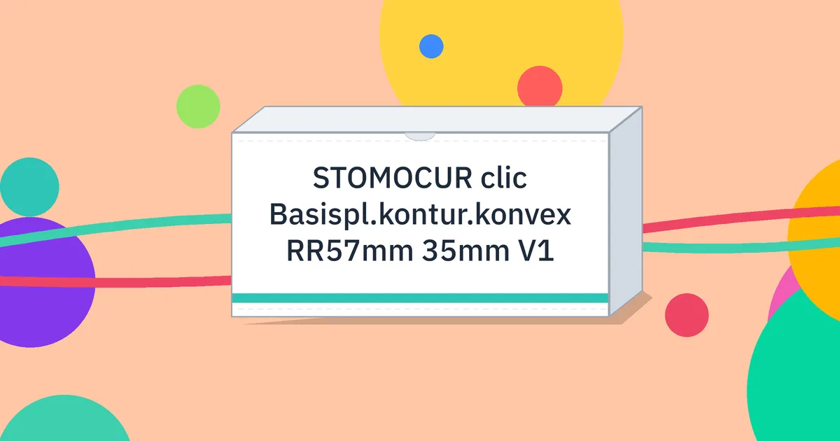 Symbolbild: Packung mit der Aufschrift STOMOCUR clic Basispl.kontur.konvex RR57mm 35mm V1 (PZN 18238989) – Verfügbarkeit und Bezug in Apotheken in Frankfurt am Main