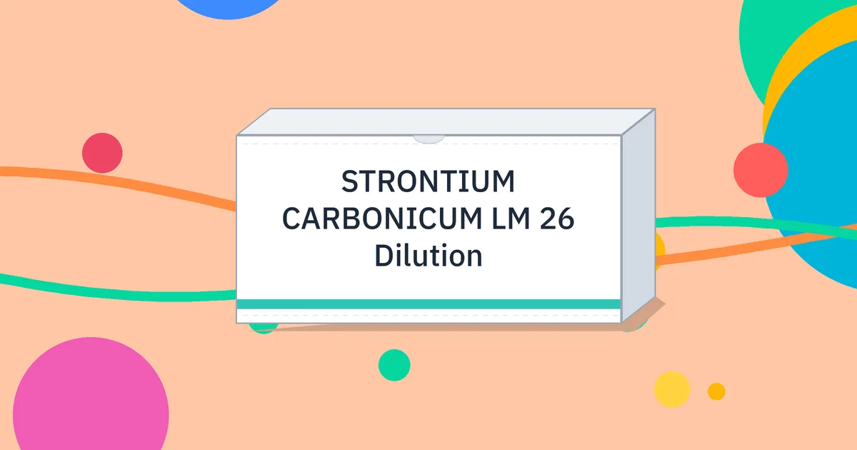 Symbolbild: Packung mit der Aufschrift STRONTIUM CARBONICUM LM 26 Dilution (PZN 13203271) – Verfügbarkeit und Bezug in Apotheken in Frankfurt am Main