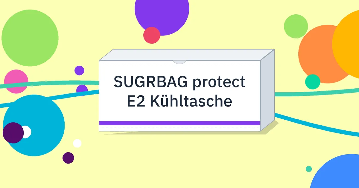 Symbolbild: Packung mit der Aufschrift SUGRBAG protect E2 Kühltasche (PZN 19075727) – Verfügbarkeit und Bezug in Apotheken in Frankfurt am Main