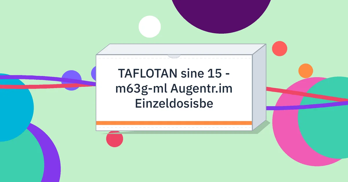 Symbolbild: Packung mit der Aufschrift TAFLOTAN sine 15 -m63g-ml Augentr.im Einzeldosisbe (PZN 10169349) – Verfügbarkeit und Bezug in Apotheken in Frankfurt am Main
