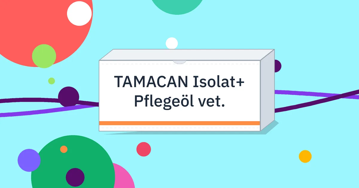 Symbolbild: Packung mit der Aufschrift TAMACAN Isolat+ Pflegeöl vet. (PZN 19845504) – Verfügbarkeit und Bezug in Apotheken in Frankfurt am Main