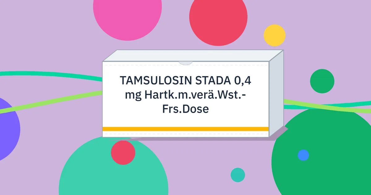 Symbolbild: Packung mit der Aufschrift TAMSULOSIN STADA 0,4 mg Hartk.m.verä.Wst.-Frs.Dose (PZN 18087817) – Verfügbarkeit und Bezug in Apotheken in Frankfurt am Main