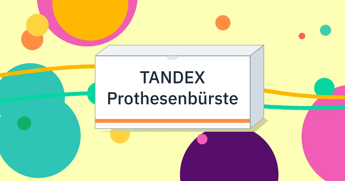 Symbolbild: Packung mit der Aufschrift TANDEX Prothesenbürste (PZN 15529019) – Verfügbarkeit und Bezug in Apotheken in Frankfurt am Main