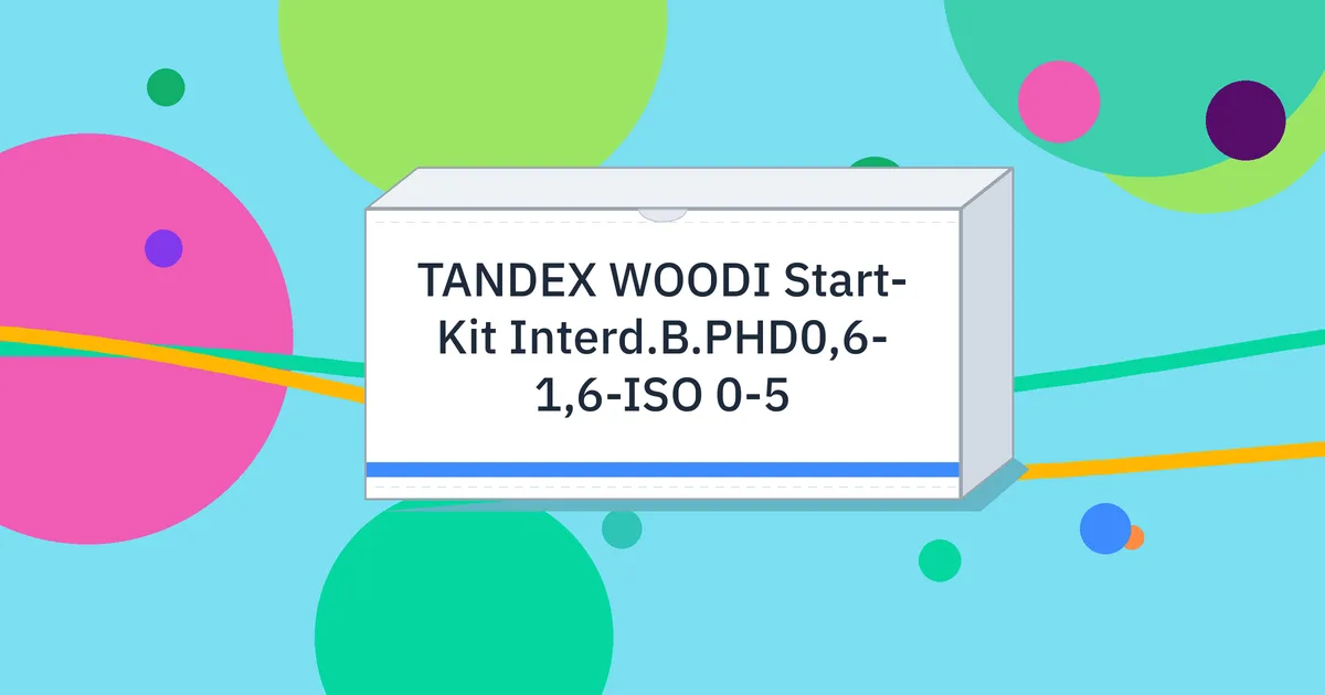 Symbolbild: Packung mit der Aufschrift TANDEX WOODI Start-Kit Interd.B.PHD0,6-1,6-ISO 0-5 (PZN 17165343) – Verfügbarkeit und Bezug in Apotheken in Frankfurt am Main