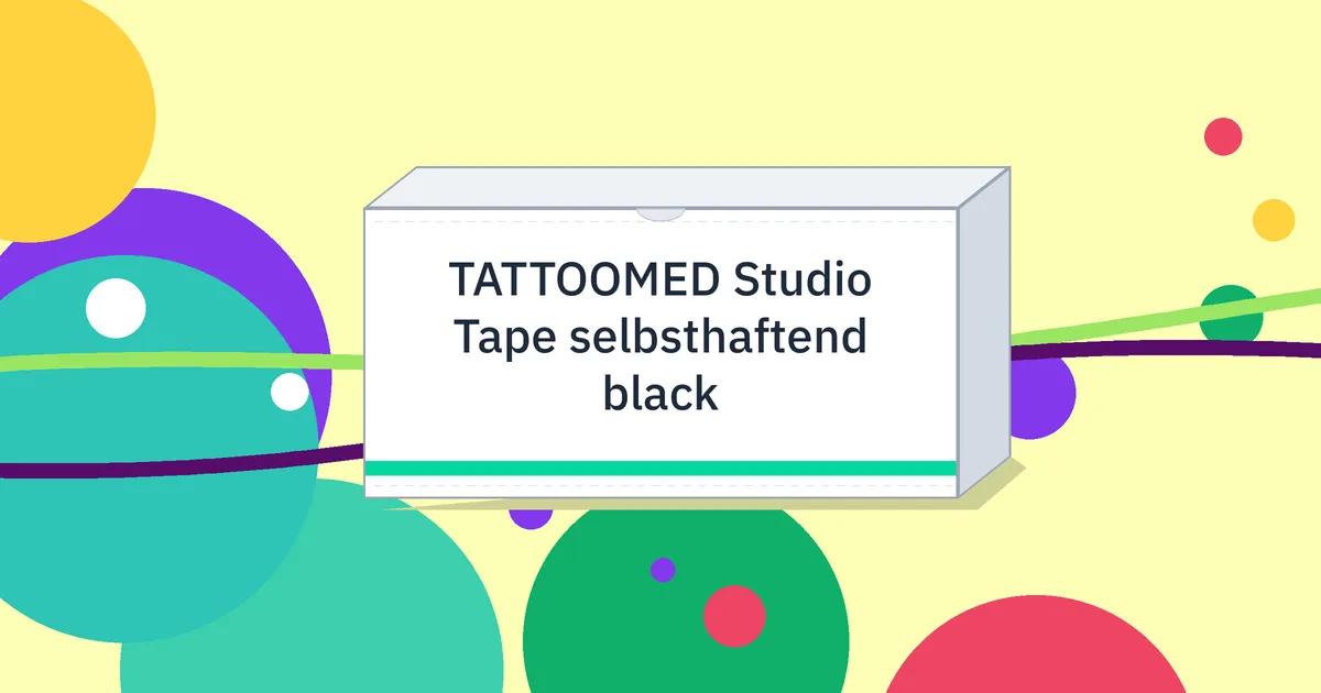 Symbolbild: Packung mit der Aufschrift TATTOOMED Studio Tape selbsthaftend black (PZN 19291402) – Verfügbarkeit und Bezug in Apotheken in Frankfurt am Main