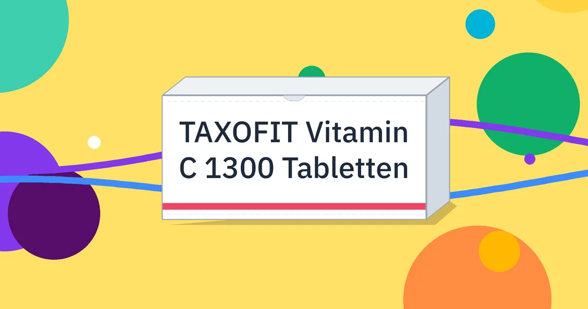 Symbolbild: Packung mit der Aufschrift TAXOFIT Vitamin C 1300 Tabletten (PZN 17450730) – Verfügbarkeit und Bezug in Apotheken in Frankfurt am Main