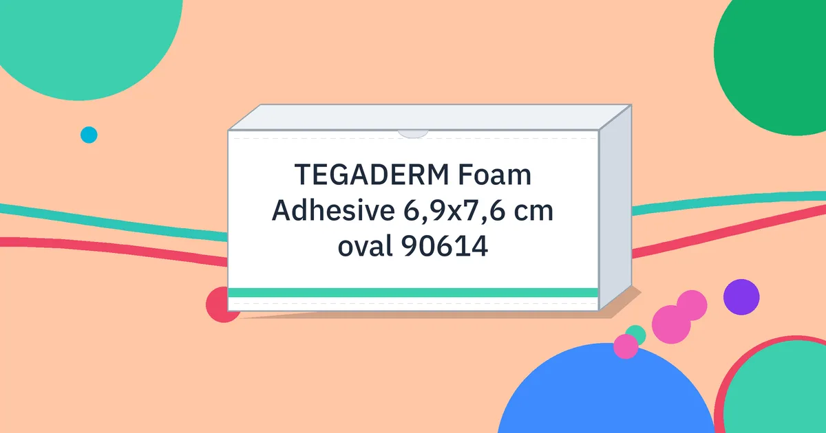 Symbolbild: Packung mit der Aufschrift TEGADERM Foam Adhesive 6,9x7,6 cm oval 90614 (PZN 17512307) – Verfügbarkeit und Bezug in Apotheken in Frankfurt am Main