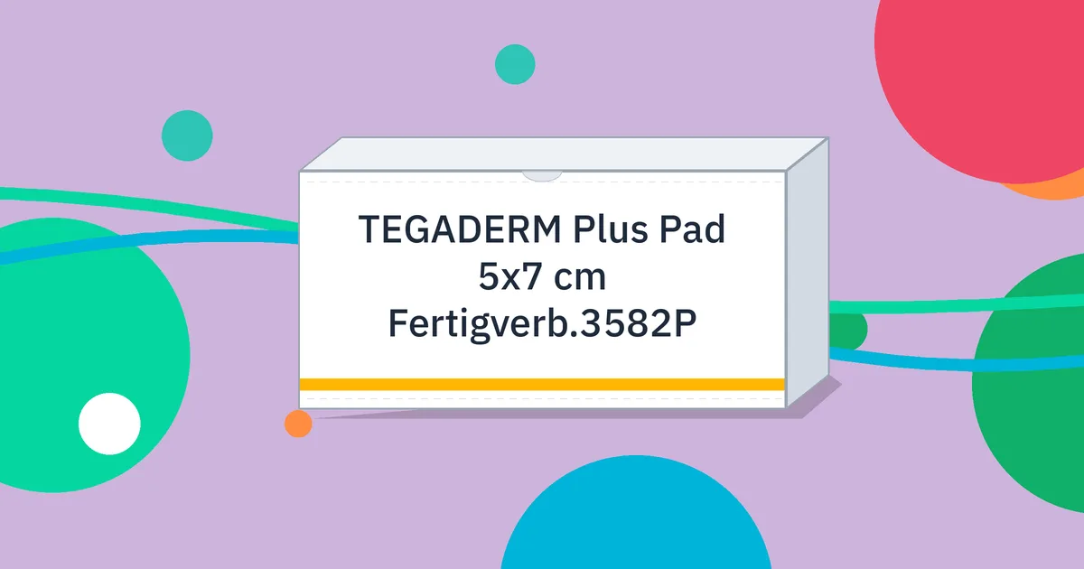 Symbolbild: Packung mit der Aufschrift TEGADERM Plus Pad 5x7 cm Fertigverb.3582P (PZN 13707310) – Verfügbarkeit und Bezug in Apotheken in Frankfurt am Main