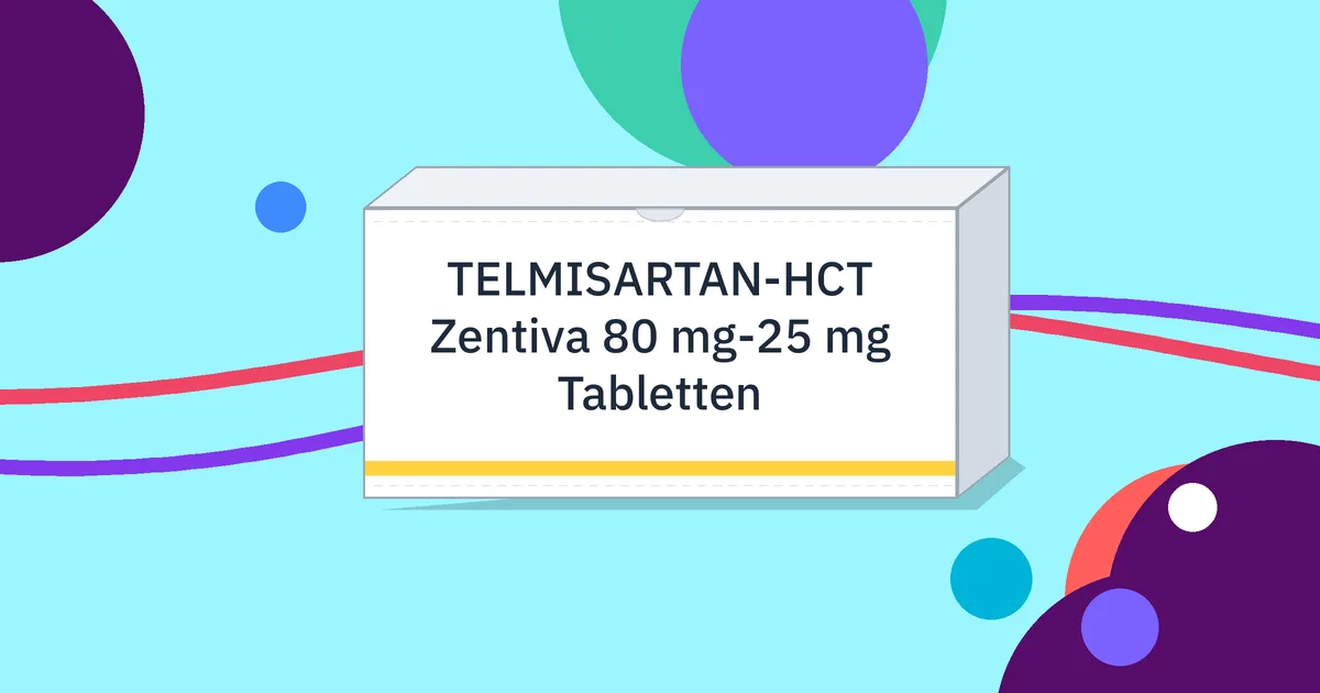 Symbolbild: Packung mit der Aufschrift TELMISARTAN-HCT Zentiva 80 mg-25 mg Tabletten (PZN 10114420) – Verfügbarkeit und Bezug in Apotheken in Frankfurt am Main