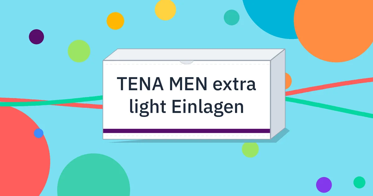 Symbolbild: Packung mit der Aufschrift TENA MEN extra light Einlagen (PZN 12554933) – Verfügbarkeit und Bezug in Apotheken in Frankfurt am Main
