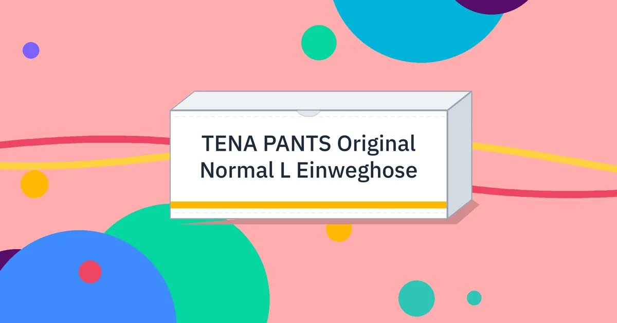 Symbolbild: Packung mit der Aufschrift TENA PANTS Original Normal L Einweghose (PZN 11307664) – Verfügbarkeit und Bezug in Apotheken in Frankfurt am Main