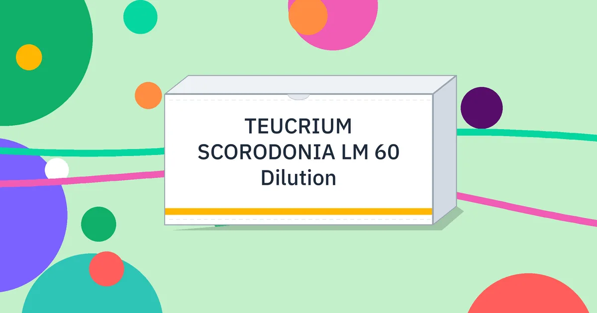 Symbolbild: Packung mit der Aufschrift TEUCRIUM SCORODONIA LM 60 Dilution (PZN 13217801) – Verfügbarkeit und Bezug in Apotheken in Frankfurt am Main